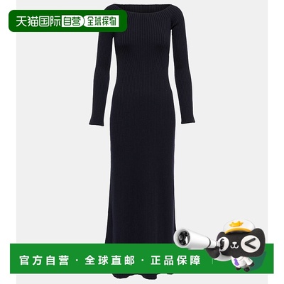 1h可退 香港直邮Chloe 蔻依 女士 露肩羊毛混纺长款连衣裙 000767