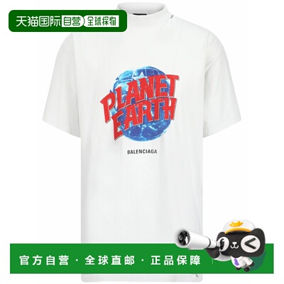 1h可退 香港直邮BALENCIAGA 男士T恤 787349TRVC99012 SS2025 白
