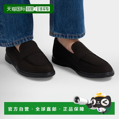 自营欧洲直邮Bally巴利 Webbing女士黑色皮革便士乐福鞋