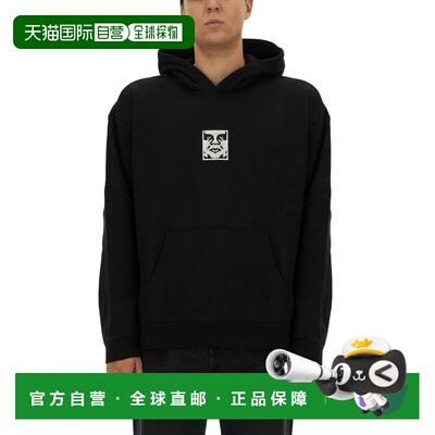 1h可退 香港直邮Obey 男士 印花卫衣 112470196 black黑色 舒适时