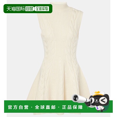 1h可退 香港直邮Staud 女士 Charade 粗线针织羊毛混纺迷你连衣裙