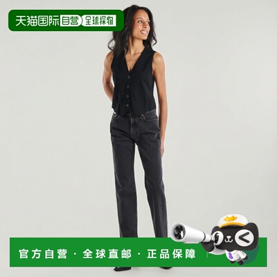 欧洲直邮Calvin Klein Jeans衣服女直筒牛仔裤黑色LONGUEUR REGUL