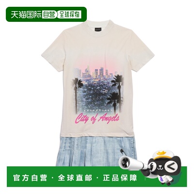 1h可退 香港直邮Balenciaga 巴黎世家 女士 CITY OF ANGELS层叠T
