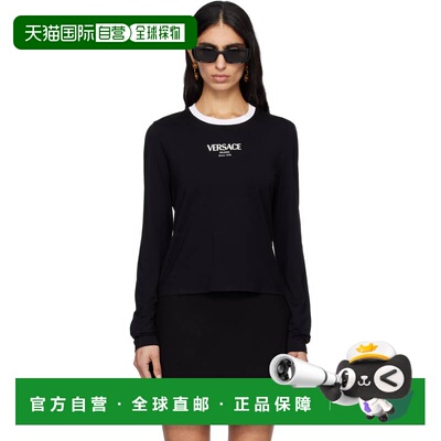 香港直邮versace 范思哲 女士 黑色 Stretch Viscose-Jersey T恤