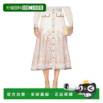 香港直邮ZIMMERMANN 女士 ALCHEMY A字形半身裙A字裙 7942SS262
