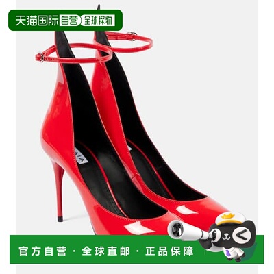 1h可退 香港直邮Alaia 女士 Decollete 漆皮浅口鞋 red红色 舒适