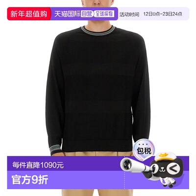 1h可退 香港直邮Paul Smith 男士 黑色羊毛棉质毛线衫 M2R476ZT22