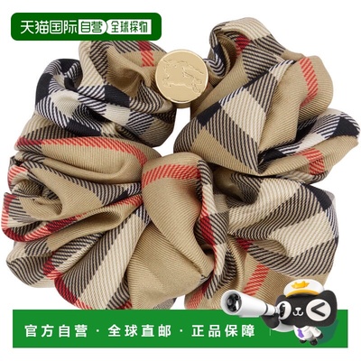 香港直邮Burberry 巴宝莉 女士 驼色 Check Silk 发圈 8119726