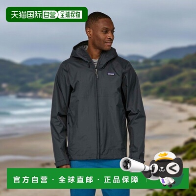 自营欧洲直邮Patagonia Torrentshell 3L男士黑色尼龙防风防水夹