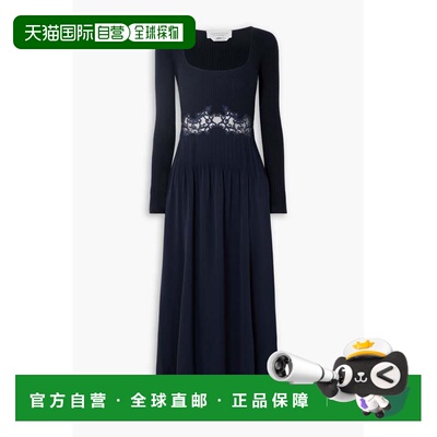 香港直邮Gabriela Hearst 女士 Prior 蕾丝边羊绒真丝混纺中长连
