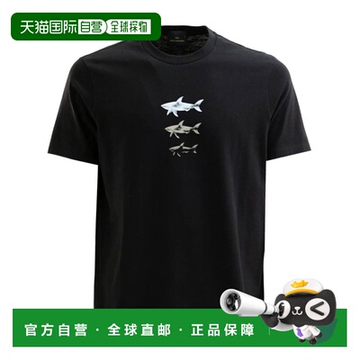 1h可退 香港直邮Paul & Shark 保罗与鲨鱼 男士 鲨鱼印花T恤 2641