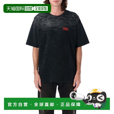 1h可退 香港直邮DIESEL 男士T恤 A176470SLBS9XX SS2025 黑色 短T