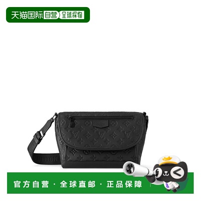 自营欧洲直邮LV/路易威登 Pulse Messenger男士黑色小牛皮斜挎包