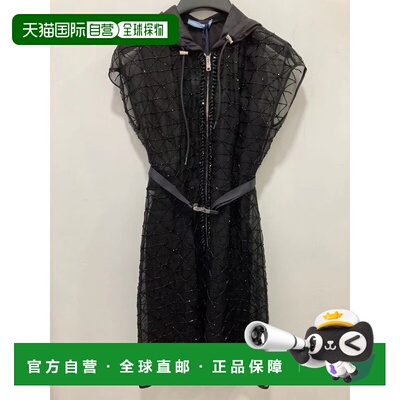 香港直邮PRADA 女士半身裙 P3E66R1ZB1F0002 AW2021 黑色 连帽连