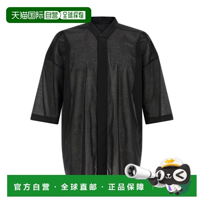 1h可退 香港直邮RICK OWENS 男士衬衫 RU01F2238CV09 SS2026 黑色