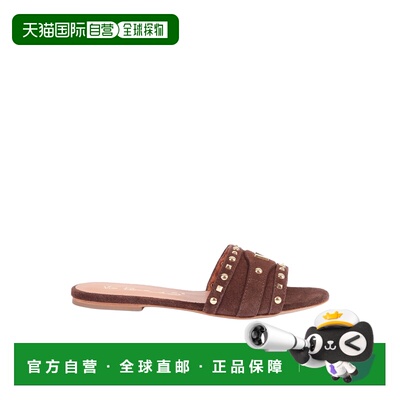 香港直邮Via Roma 15 女士拖鞋 4624EBANO SS2026 棕色 LEATHER S