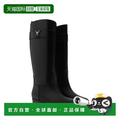 自营欧洲直邮LV路易威登 Midtown女士黑色皮革平底高筒靴马靴
