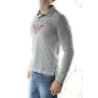 香港直邮Armani Jeans 徽标细节POLO衫 Z6M76AN长袖阿玛尼