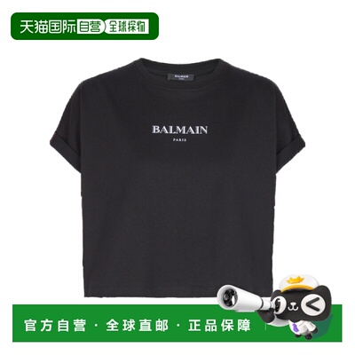 1h可退 香港直邮BALMAIN 女士T恤 FF2EE005BD36EAB SS2026 黑色 T