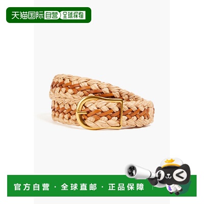 1h可退 香港直邮ZIMMERMANN 女士 皮革人造拉菲草编织皮带 4863SS
