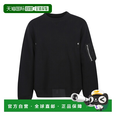 1h可退 香港直邮SACAI 男士卫衣 2503789M001 AW2025 黑色 圆领卫
