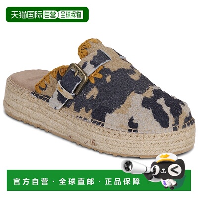 欧洲直邮Mou鞋子女包头拖鞋多彩JUTE CLOG CAMO PRINT女鞋半拖