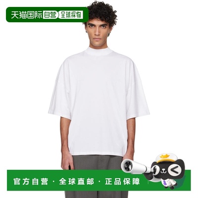 香港直邮Jil Sander 吉尔 桑达 男士 白色 Cotton Mock-Neck T 恤