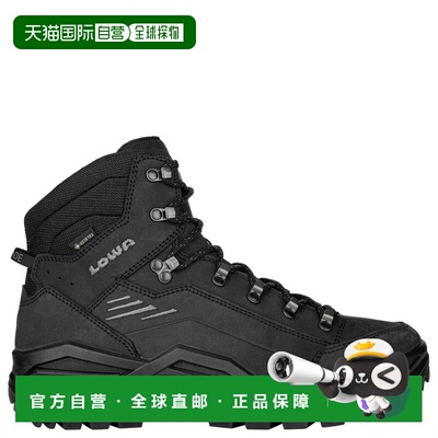 自营欧洲直邮LOWA Renegade男士深黑色牛皮宽版中帮徒步鞋
