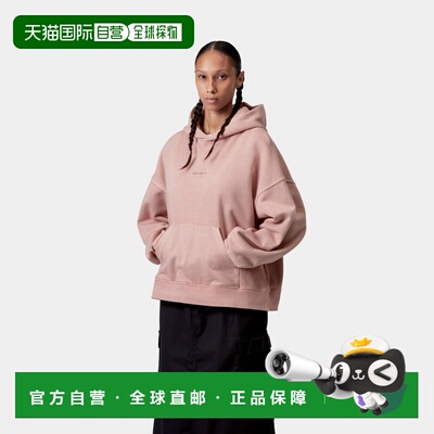 自营欧洲直邮Carhartt WIP Benton女士玻璃粉棉宽松连帽卫衣
