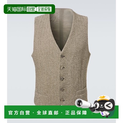 1h可退 香港直邮armani 阿玛尼 男士 Archivio 棉质羊毛混纺背心