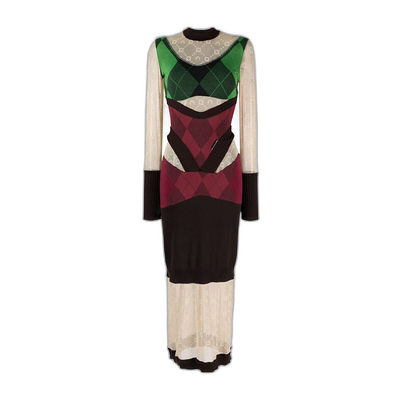 香港直邮Marine Serre 长袖包臀裙 连衣裙WDR034UKNI0001