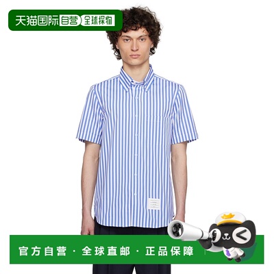 1h可退 香港直邮Thom Browne 汤姆 布朗 男士 海军蓝 & 白色 Stra