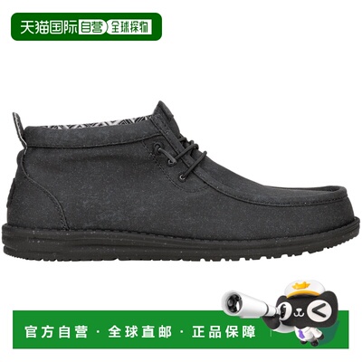 自营欧洲直邮Crocs卡骆驰 Wally Mid男士黑色帆布系带休闲鞋男鞋