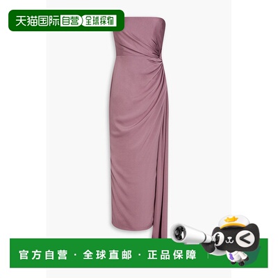 香港直邮ALEX PERRY 女士 抹胸垂褶缎面绉纱长款连衣裙 D1338PF24