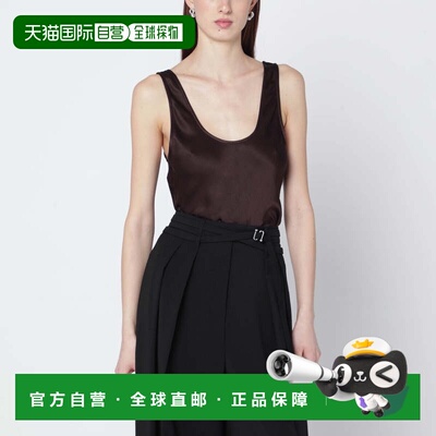 1h可退 香港直邮ANINE BING 女士 Lea 棕色真丝上衣 A-07-0839COB