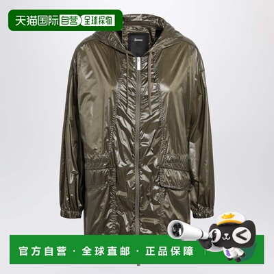 香港直邮HERNO LAMINAR 女士 橄榄绿绿色光泽尼龙大衣 GC00098DL1