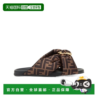 香港直邮Fendi Feel 双带平底拖鞋 8X8645AE7S新款厚底