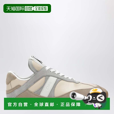 香港直邮Chloe 蔻依 女士 Kick 皮质绒面革鸽子灰运动鞋 CH25W07I