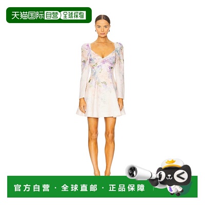 1h可退 香港直邮ZIMMERMANN 女士 Dawning 泡泡袖迷你连衣裙 3507
