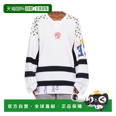香港直邮Marine Serre 针织长袖曲棍球 T 恤 MTT095AUJER0003WH