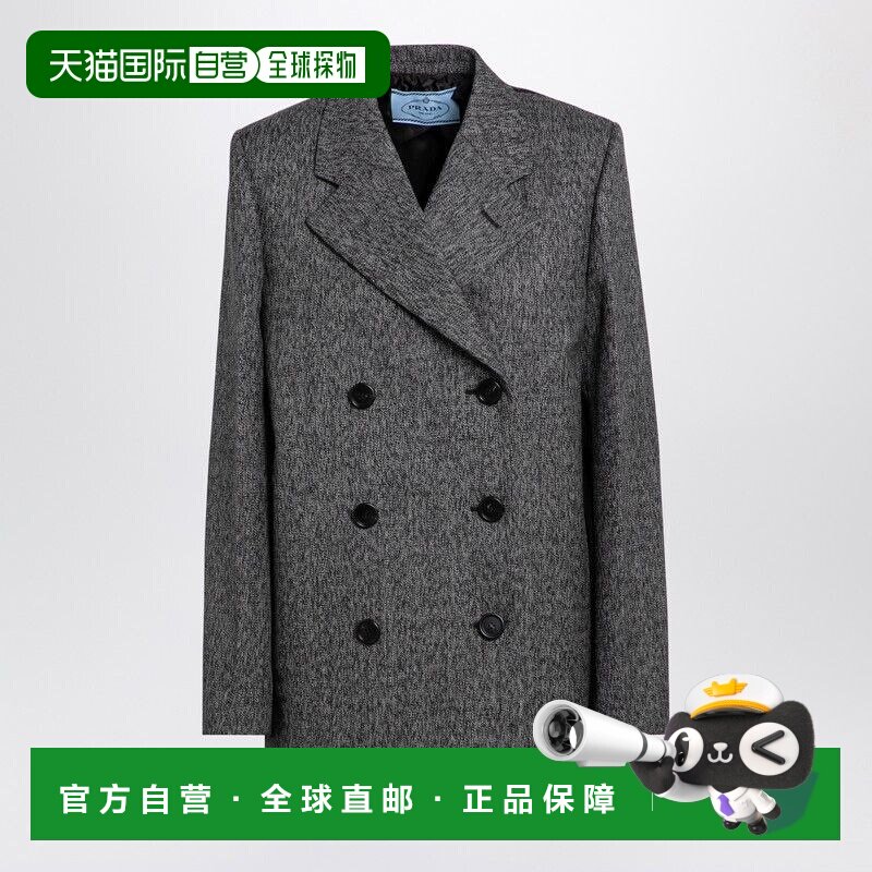 1h可退 香港直邮Prada 普拉达 女士 双排扣威尔士王子夹克 P523PO
