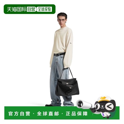 自营欧洲直邮Balenciaga巴黎世家 Garde Robe男士奶油色羊绒圆领