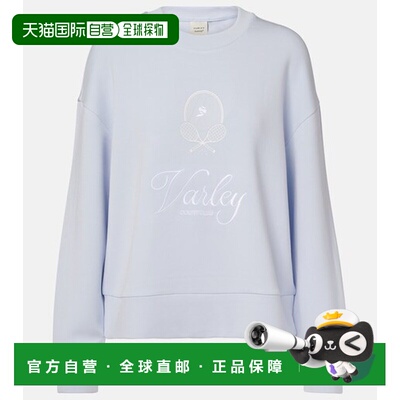 香港直邮VARLEY 女士 Rasco 刺绣运动衫 blue 蓝色时尚舒适卫衣