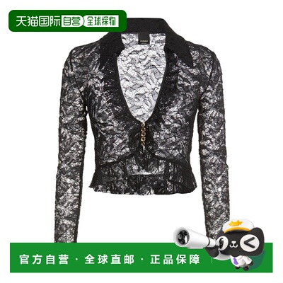 1h可退 香港直邮Pinko 品高 女士 Blouses 蕾丝衬衫 black黑色 舒