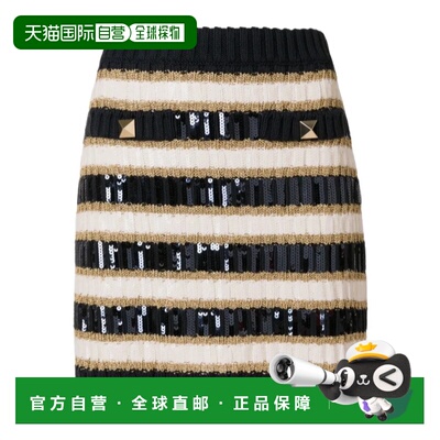 Valentino 条纹针织半身裙 BKG02W7A3 【付后1h可退】