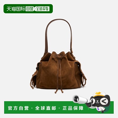 自营欧洲直邮Acne Studios FW25女士干邑棕色小牛皮抽绳式闭合单