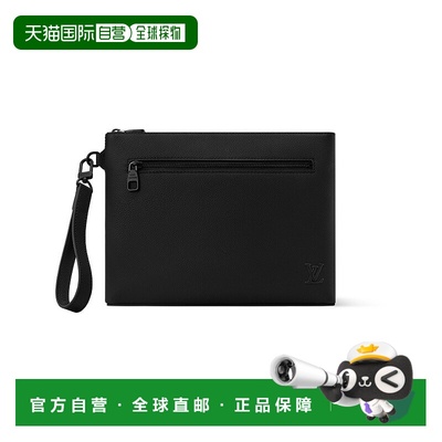自营欧洲直邮LV路易威登 Takeoff男士黑色小牛皮拉链开合公文包