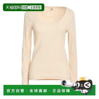 1h可退 香港直邮toteme 女士 基础款T恤 beige米色 舒适时尚内搭