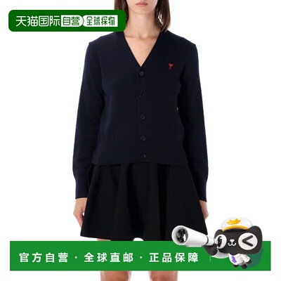 香港直邮Ami Paris 女士 AMI DE COEUR V领针织开衫 FKC374001414