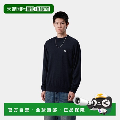 自营欧洲直邮Carhartt WIP Madison男士深海军蓝/蜡白色羊毛C标志
